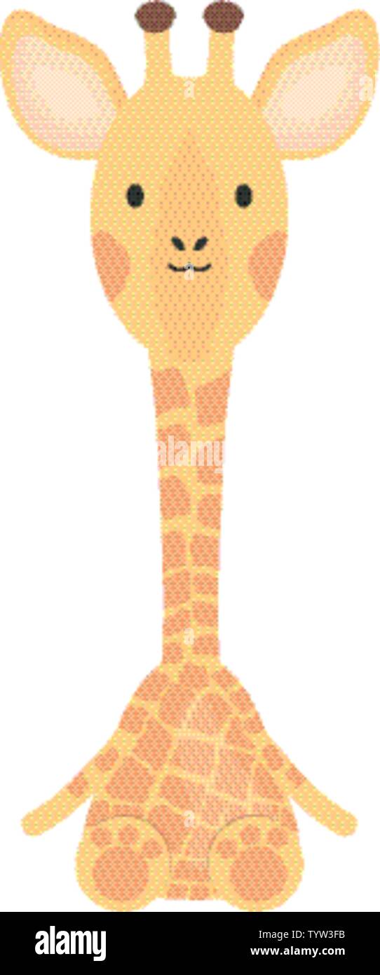 cute giraffe childish character vector illustration design Stock Vector ...
