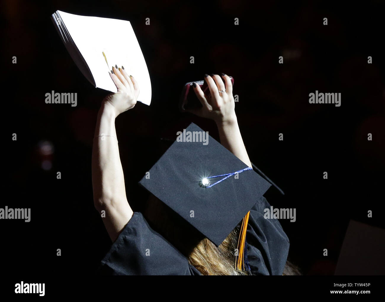 Graduates arrive at the commencement ceremonies for Pace University at ...