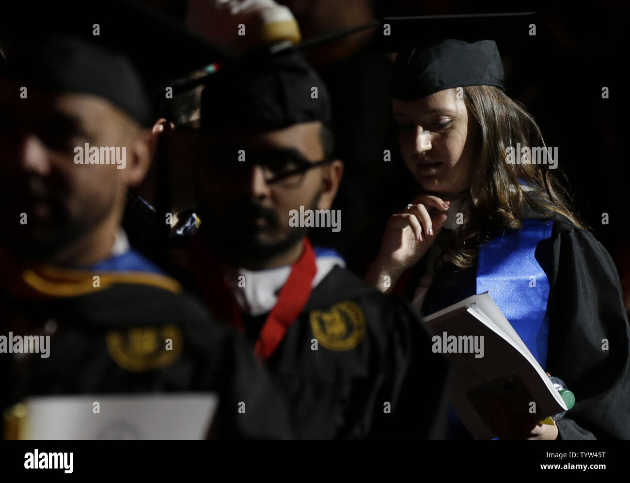 Graduates arrive at the commencement ceremonies for Pace University at ...