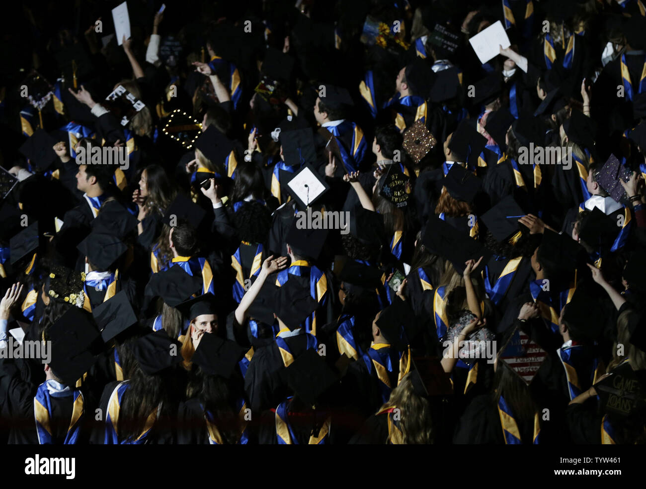 Graduates arrive at the commencement ceremonies for Pace University at ...