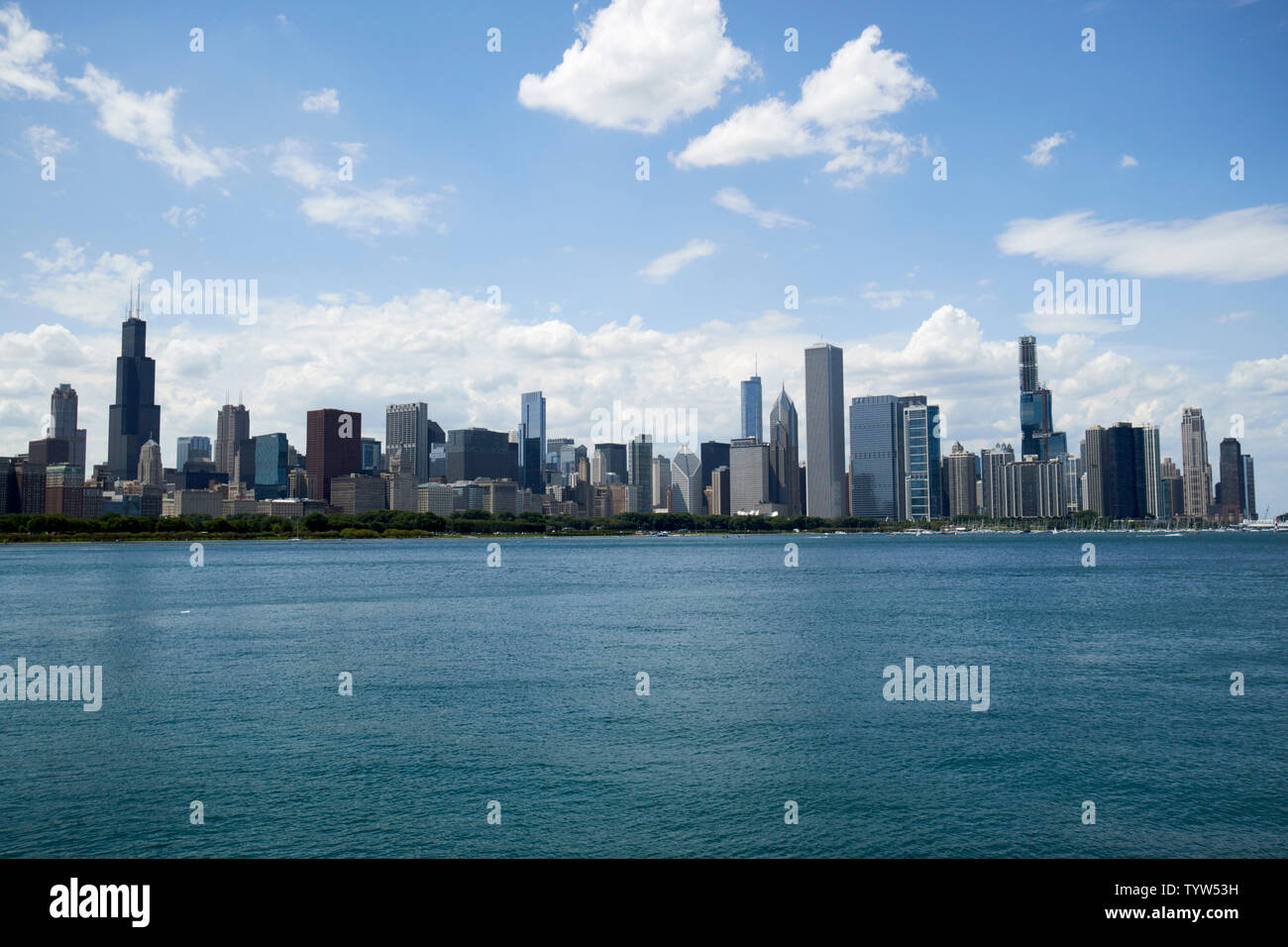 Chicago city skyline and lake michigan waterfront Chicago IL USA Stock ...