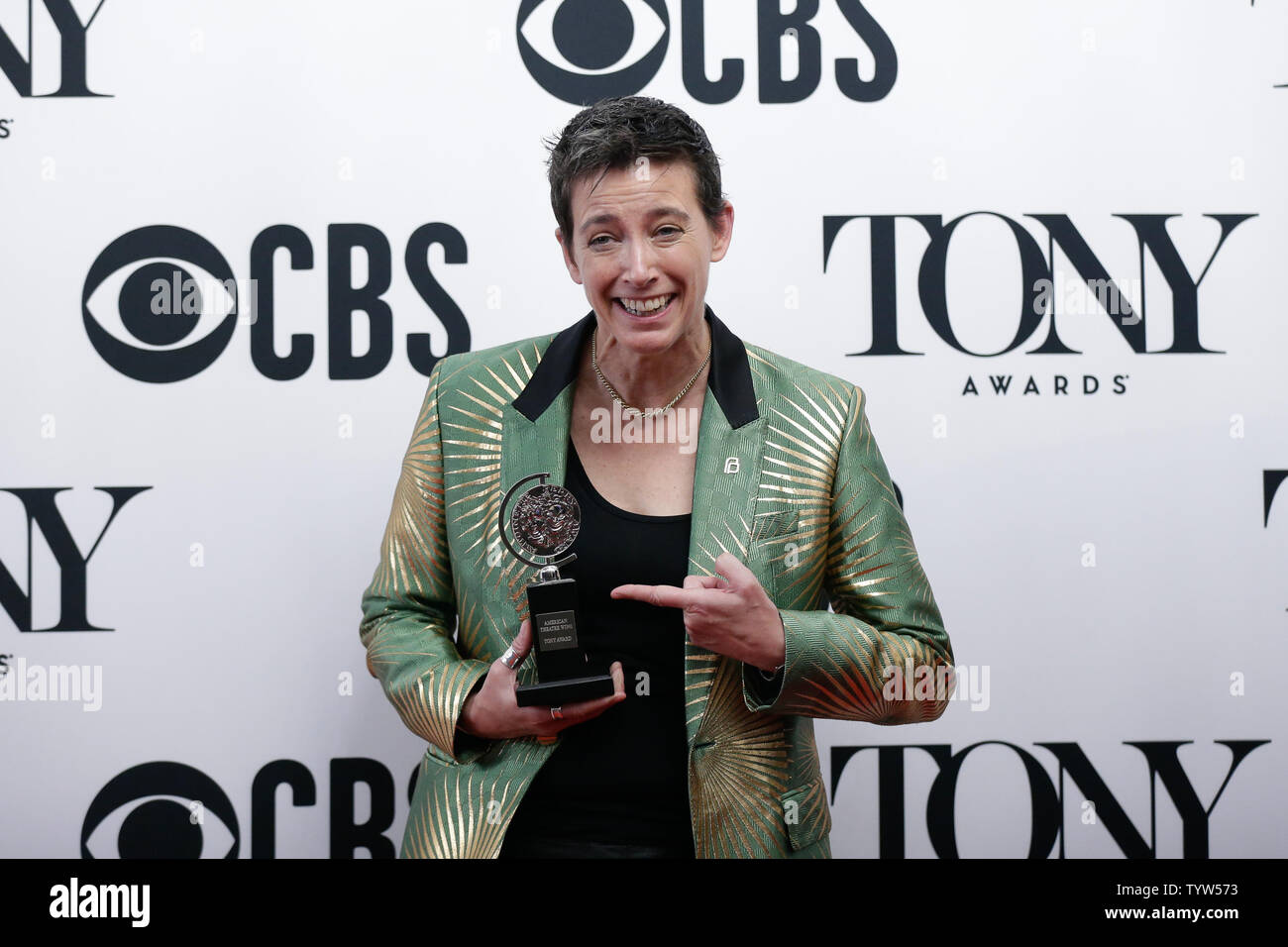 Rachel Hauck arrives in the press room at The 73rd Annual Tony Awards ...