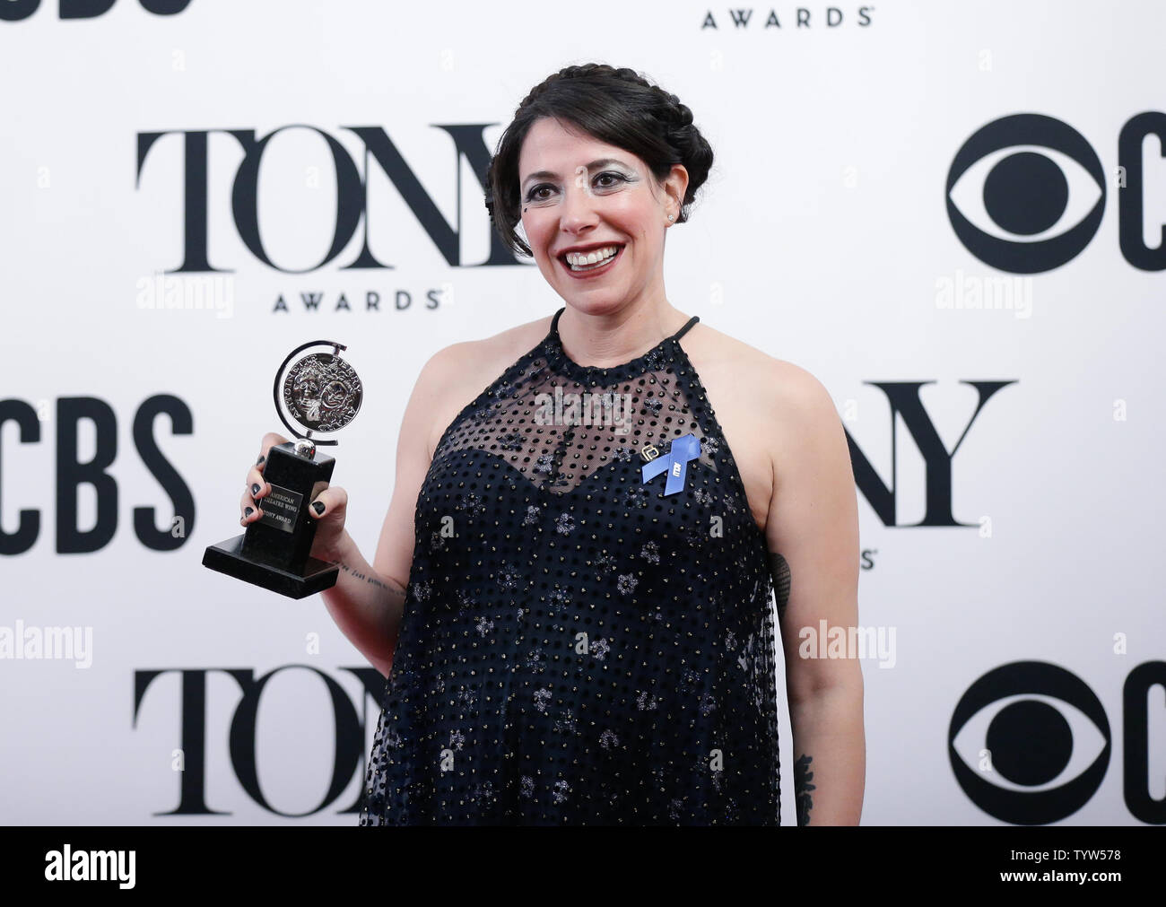 Rachel Chavkin arrives in the press room at The 73rd Annual Tony Awards ...