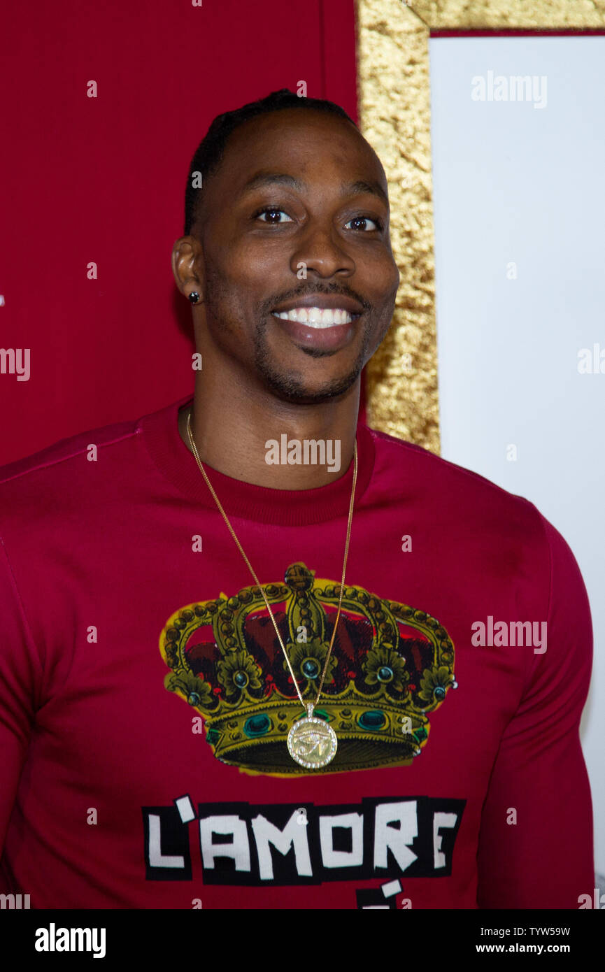 Dwight Howard arrives on the red carpet at the premiere of New Line ...