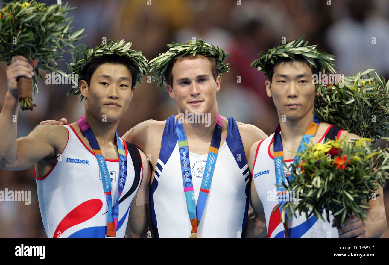 Individual men's all around gymnastics medallists KIM Dae Eun of Korea ...