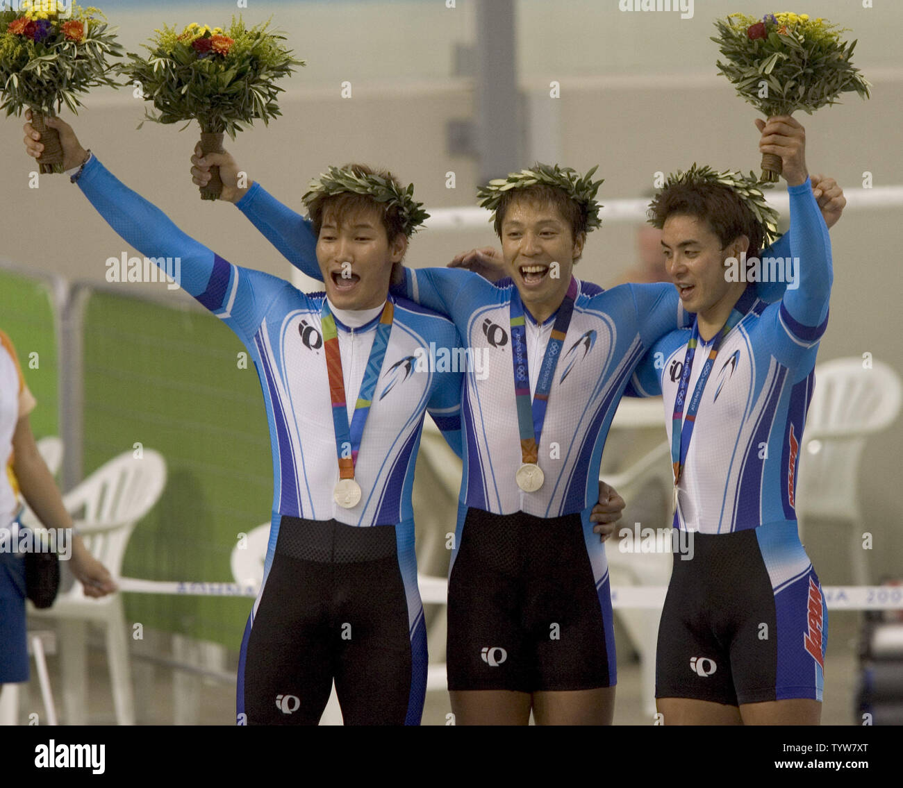 The Japanese team of (L-R) Tomohiro Nagatsuka, Toshiaki Fujima and ...