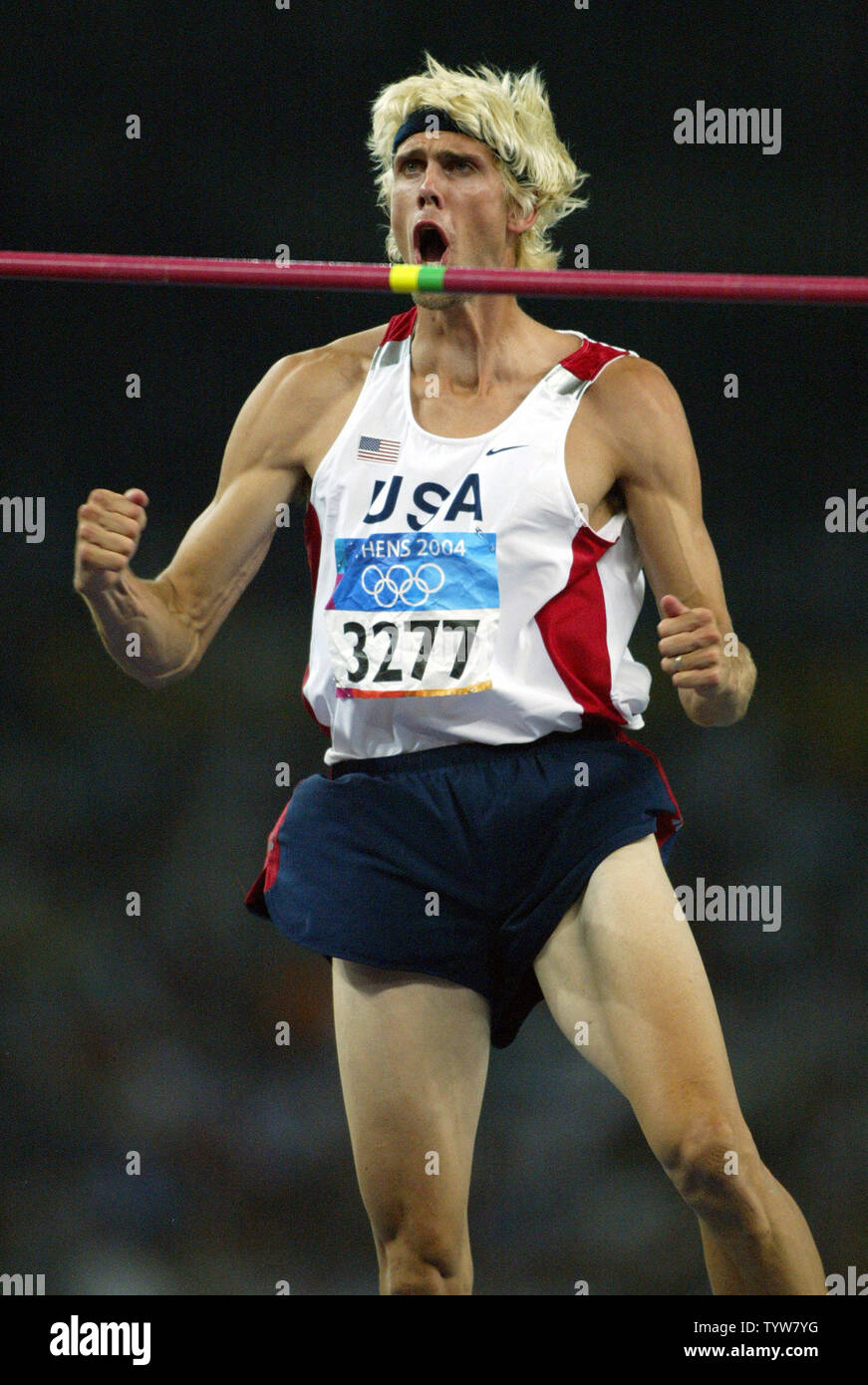 Matt Hemingway of the USA wins silver in the men's high jump finals in ...