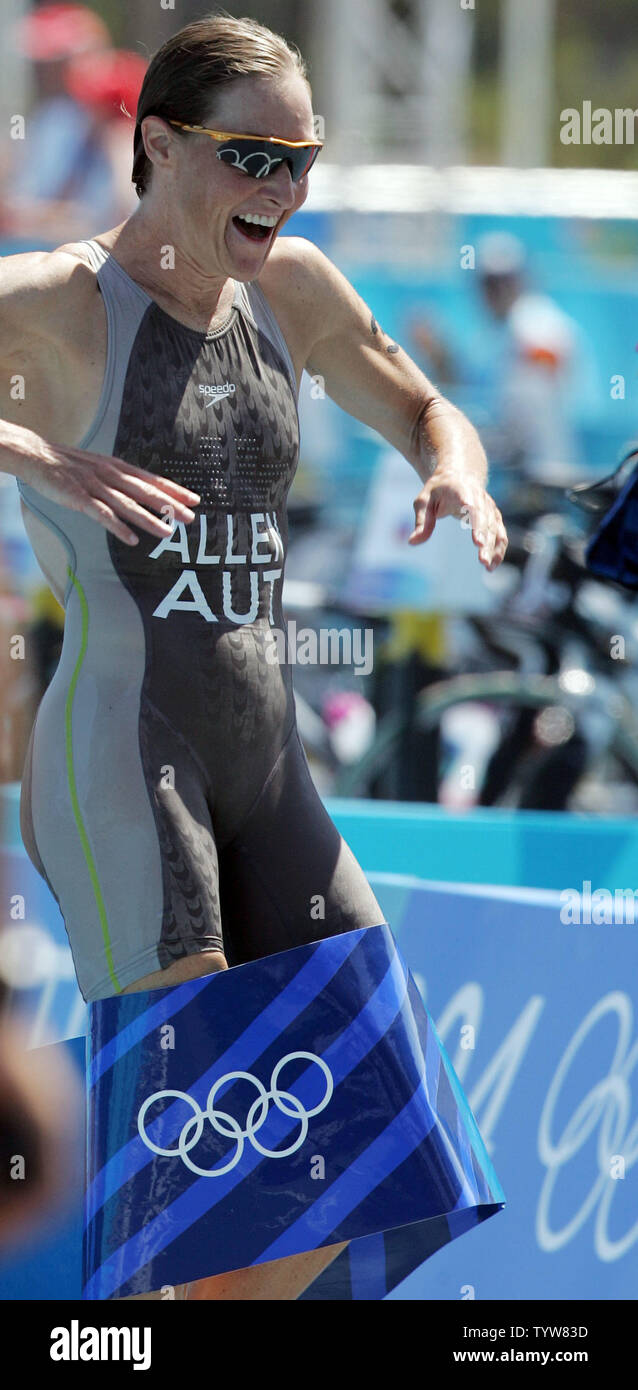 Kate Allen of Austria crosses the finish line first in the Olympic ...