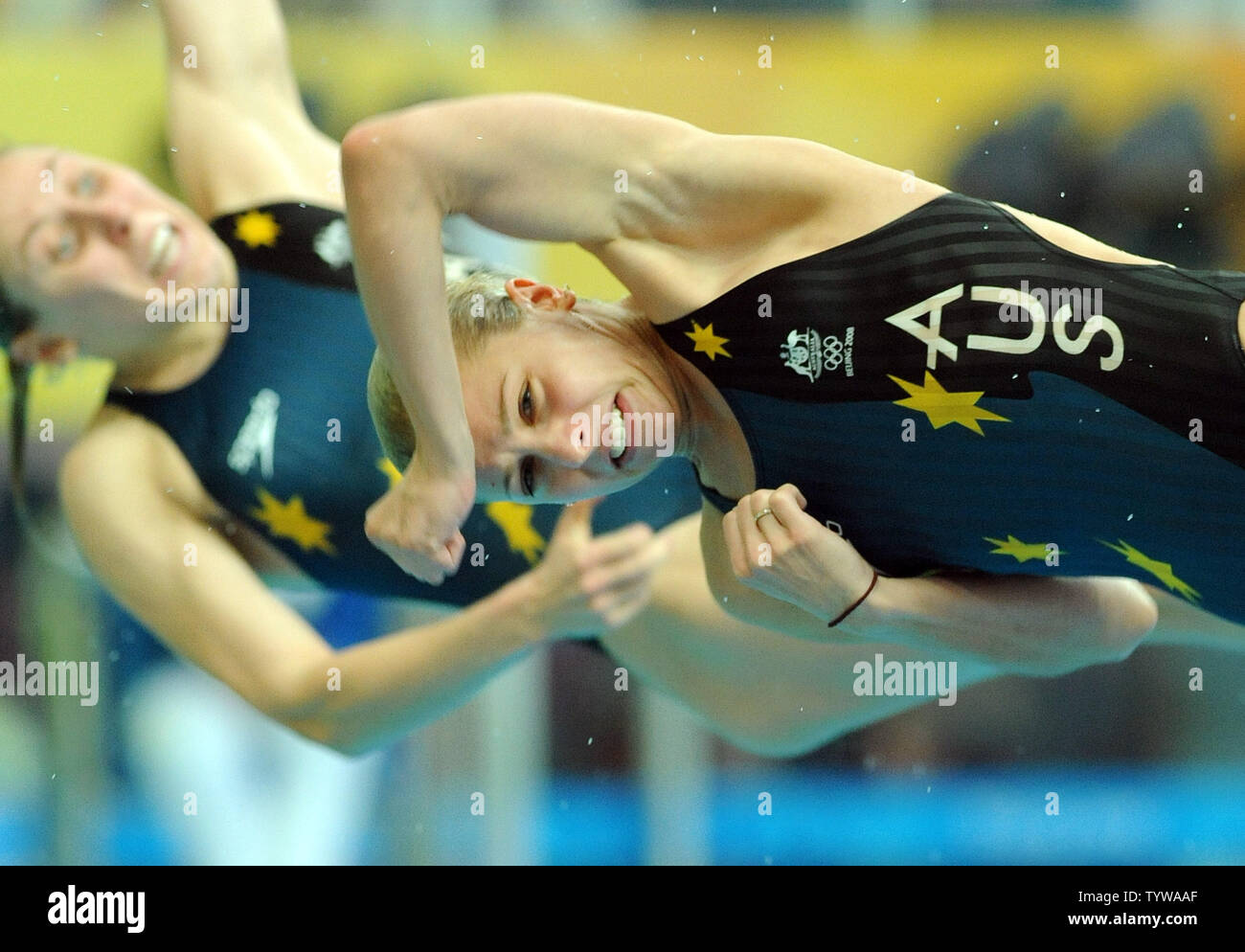 Australian divers Briony Cole and Sharleen Stratton compete in Women's ...
