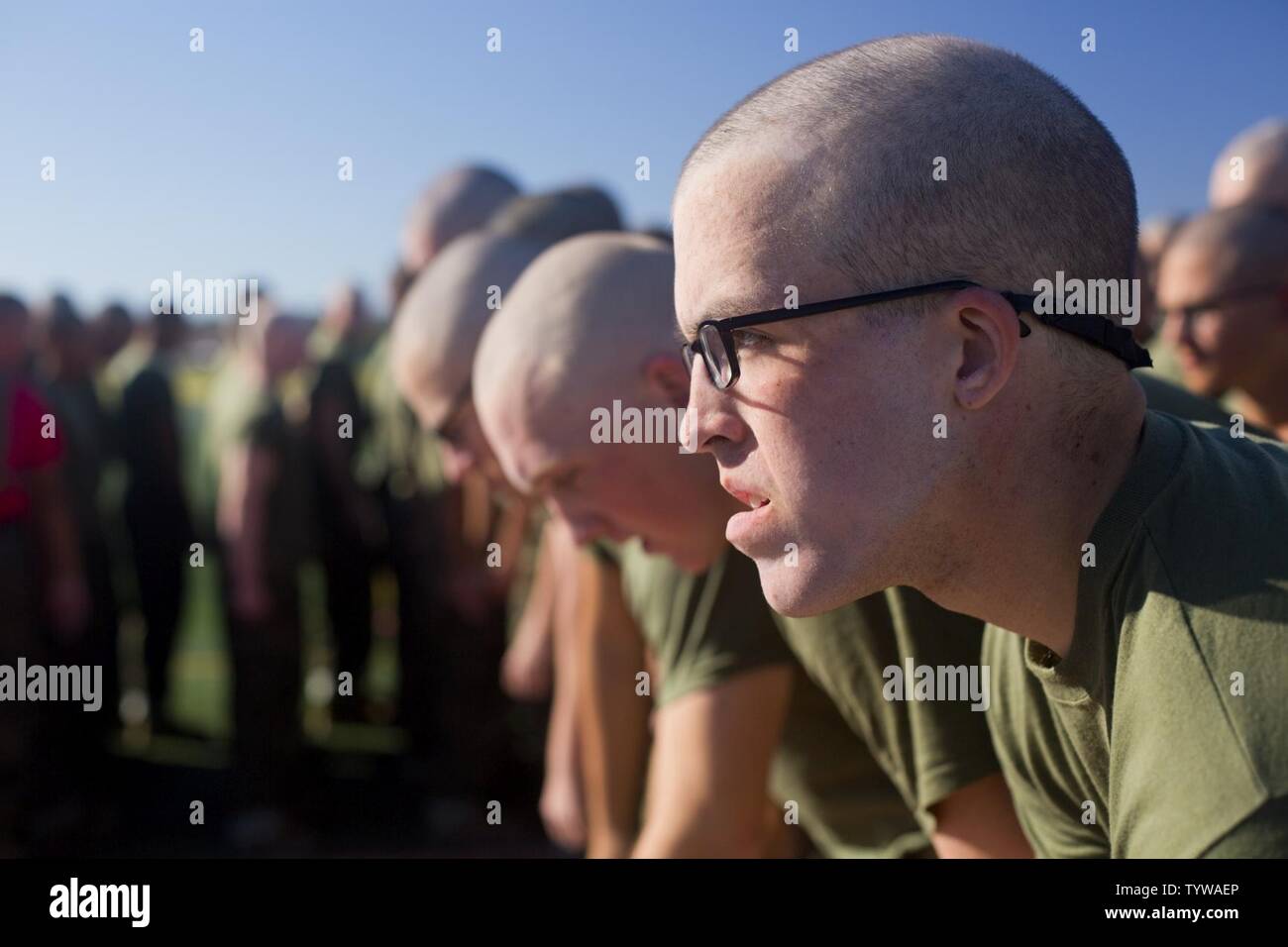 U.S. Marine Corps recruits with Company B, 1st Recruit Training ...