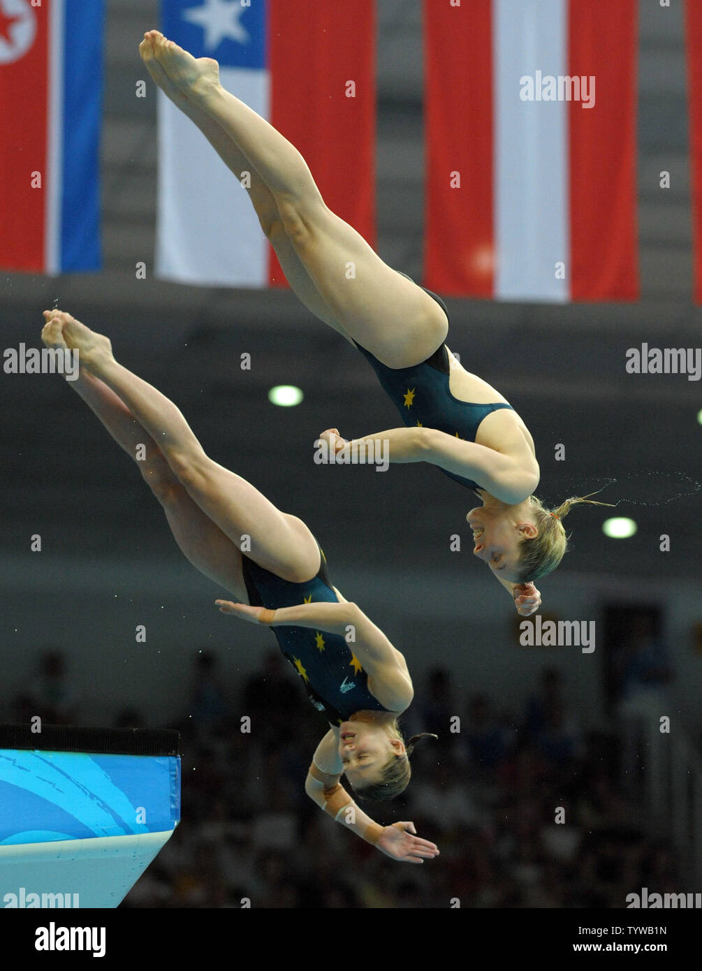 Australia's Briony Cole and Melissa Wu dive in the fifth and final ...