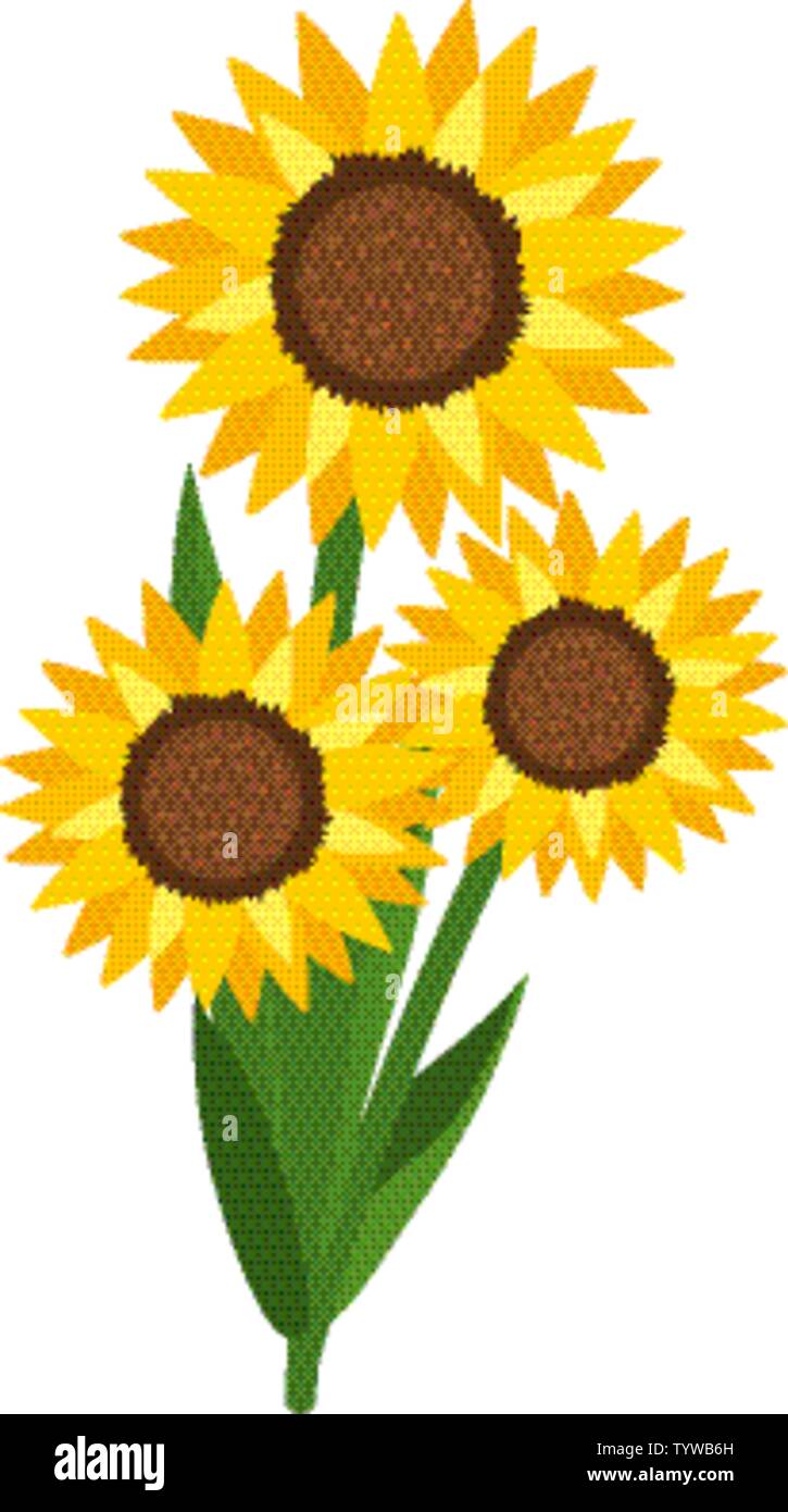floral sunflower cartoon vector illustration graphic design Stock ...