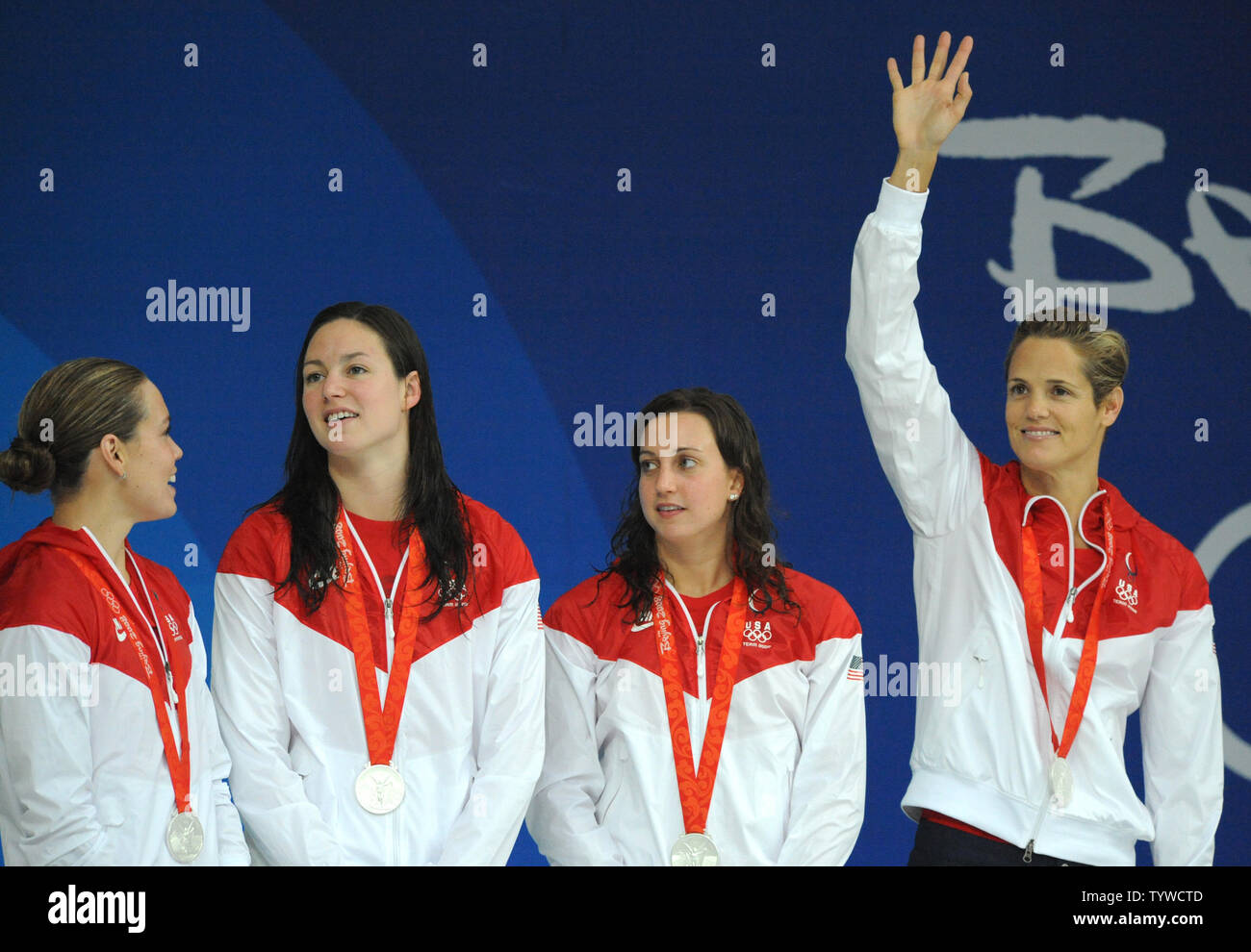 USA's Natalie Coughlin, Christine Magnuson, Rebecca Soni and Dara ...