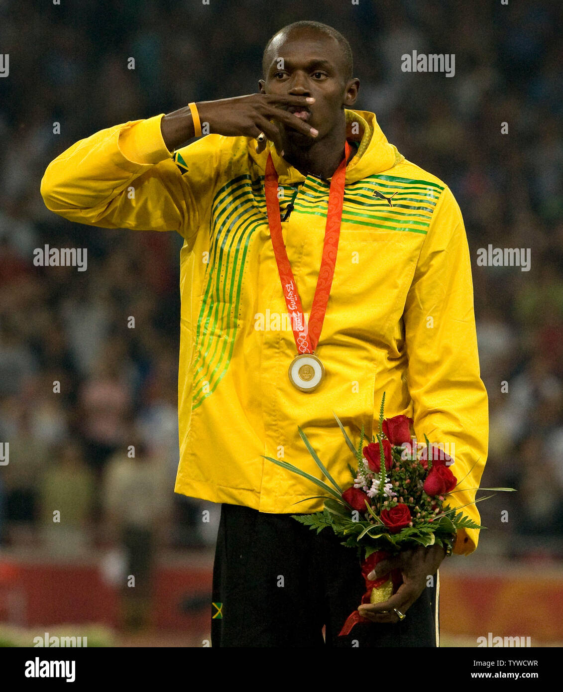 Usain bolt medal ceremony hi-res stock photography and images - Alamy