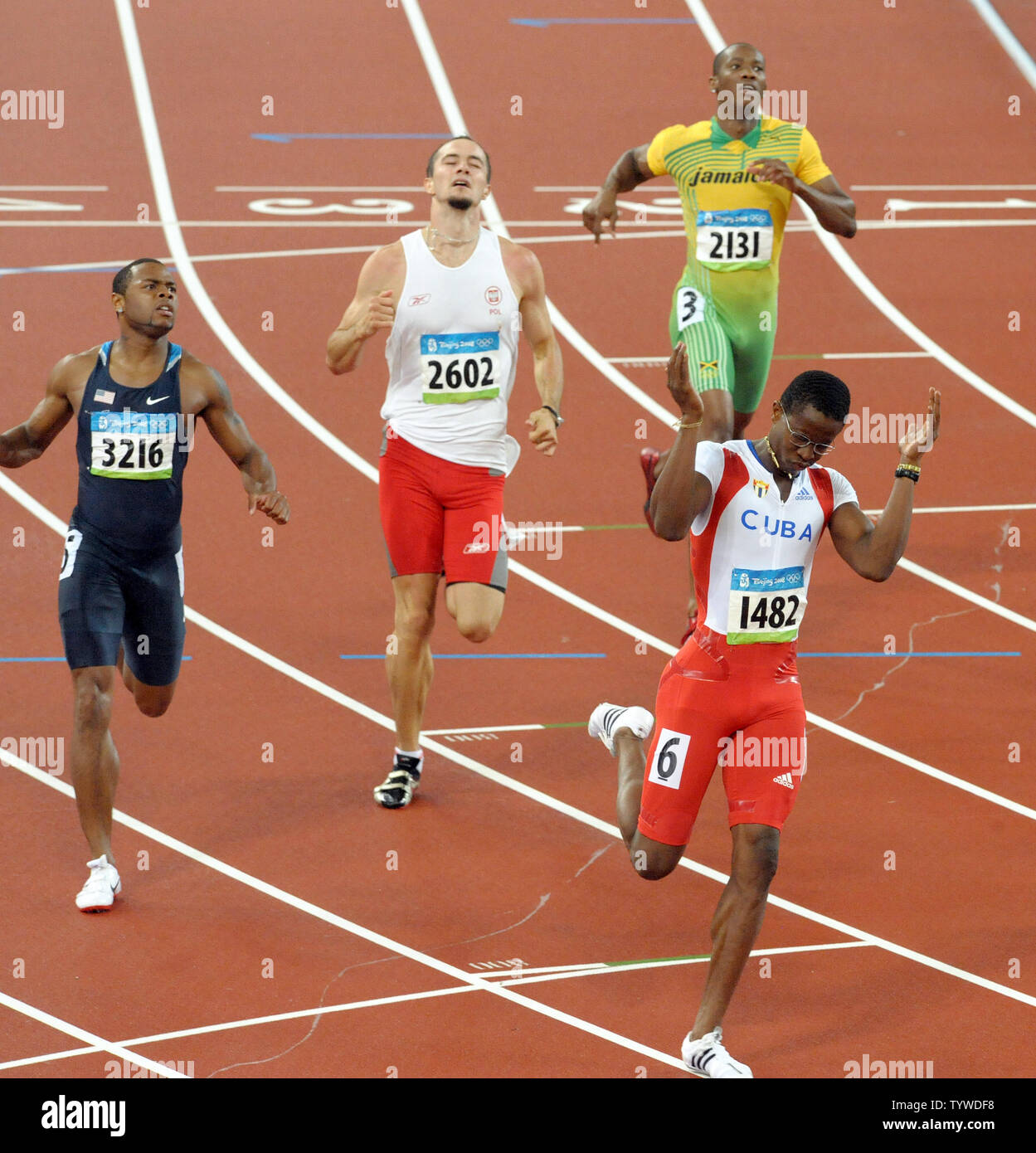 Cuba's Dayron Robles celebrates after winning the Men's 110M Hurdles at ...