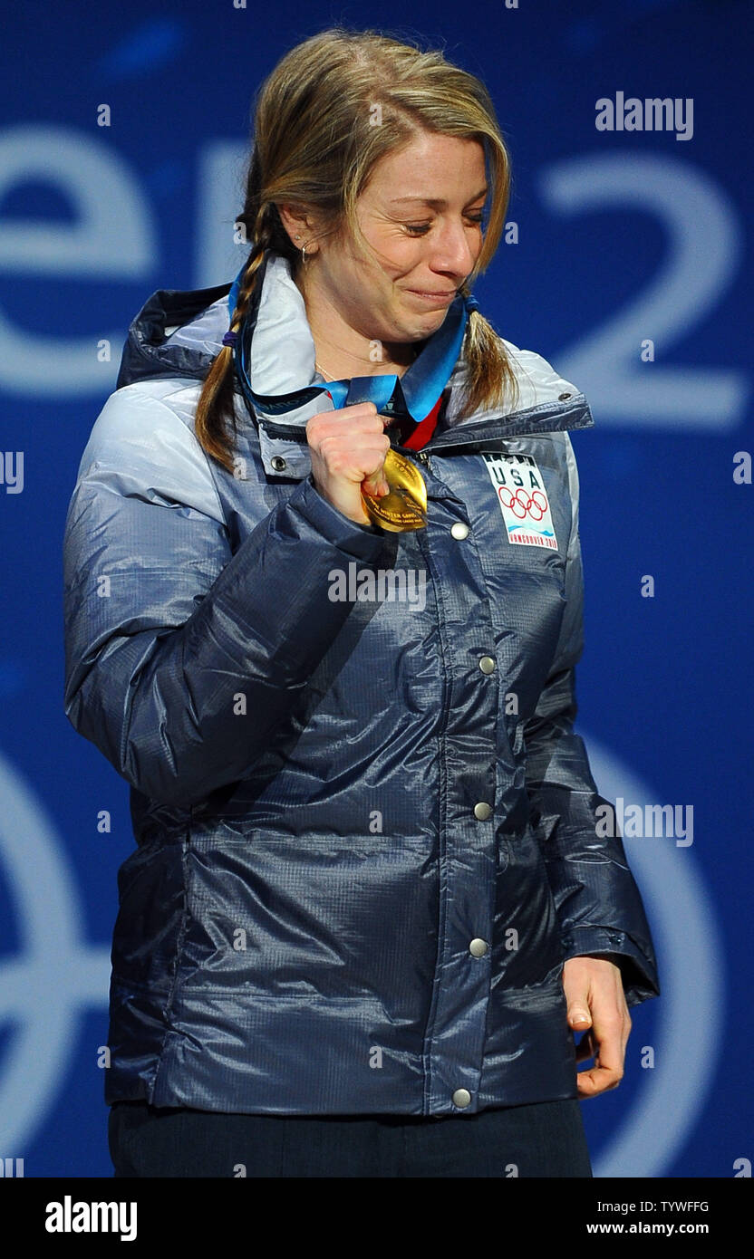 Hannah Kearney of the United States celebrates her gold medal in women ...