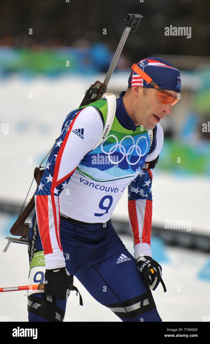 USA's Jeremy Teela crosses the finish line during the Men's 12.5 km ...