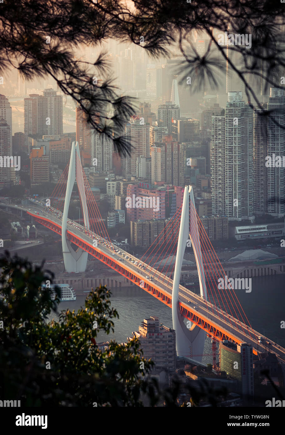 Dongshui Gate Bridge in Chongqing Stock Photo - Alamy