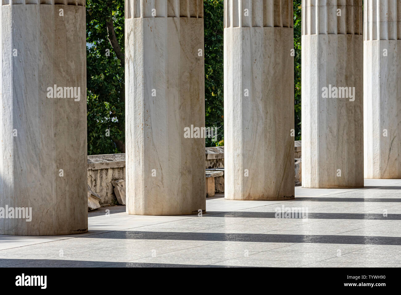 Row of Marble columns in Athens, Greece Stock Photo - Alamy