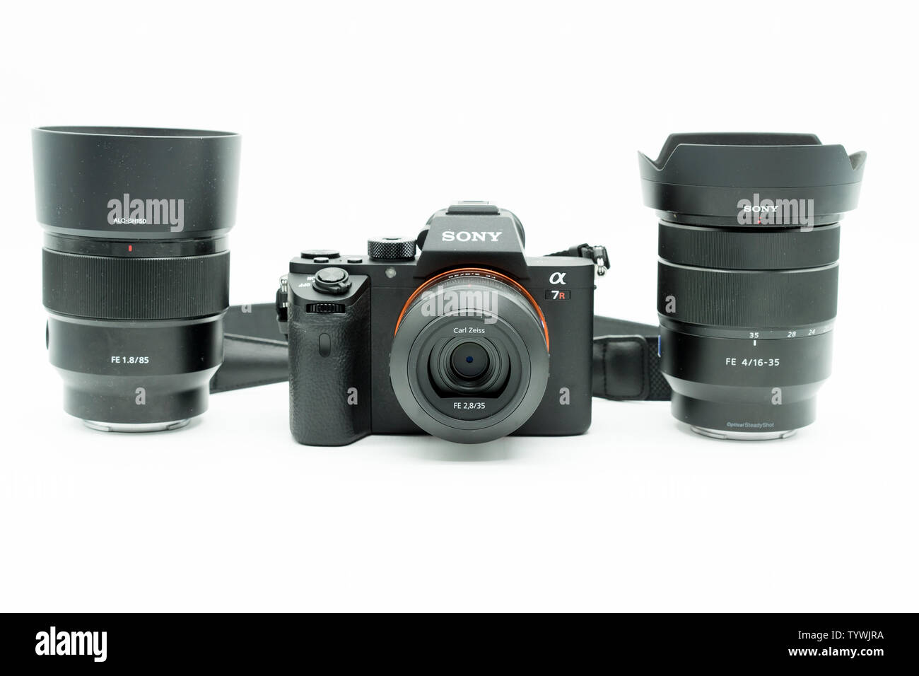 Sony full-frame camera lineup material Stock Photo - Alamy