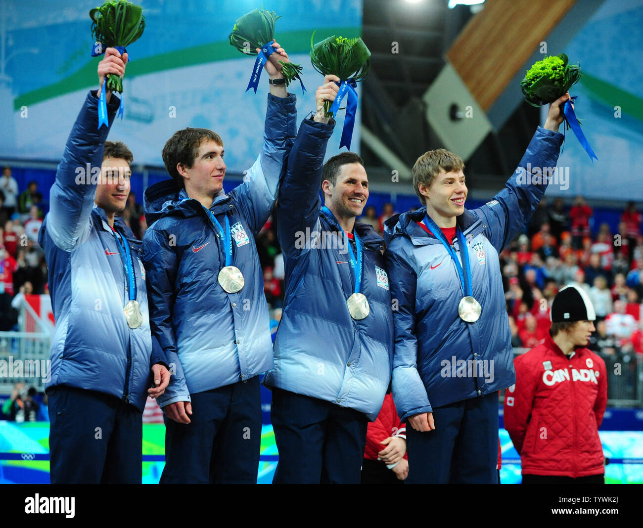 USA's Trevor Marsicano, Jonathan Kuck, Chad Hedrick and Brian Hansen ...