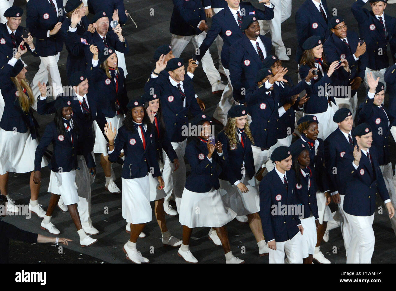 Team U.S.A. enters the stadium in the Parade of Nations during the ...