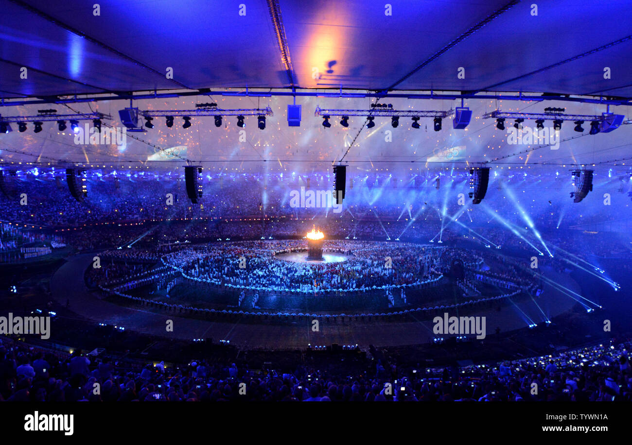 The Olympic Flame is lit during the Opening Ceremony of the London 2012 ...