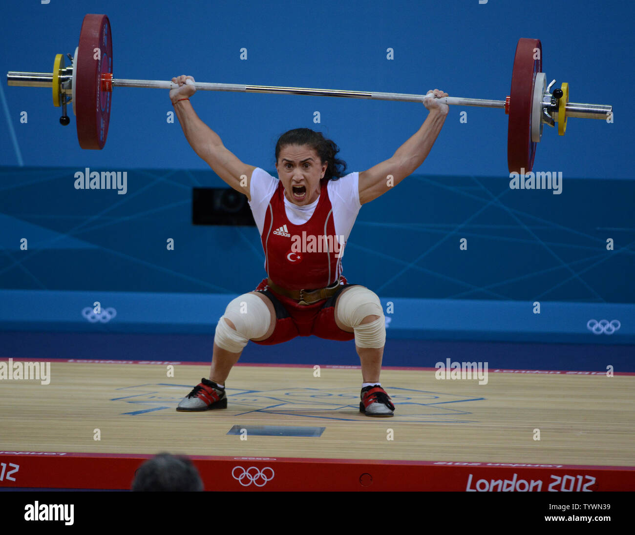 Nurdan Karagozi of Turkey drops the weights in Women's 48KG ...