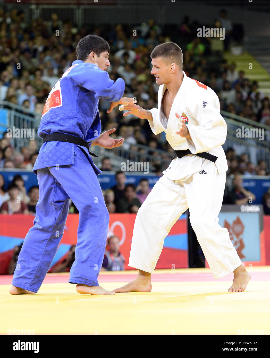 Men's Judo 66kg Gold Medal contest between Miklos Ungvari of Hungary ...