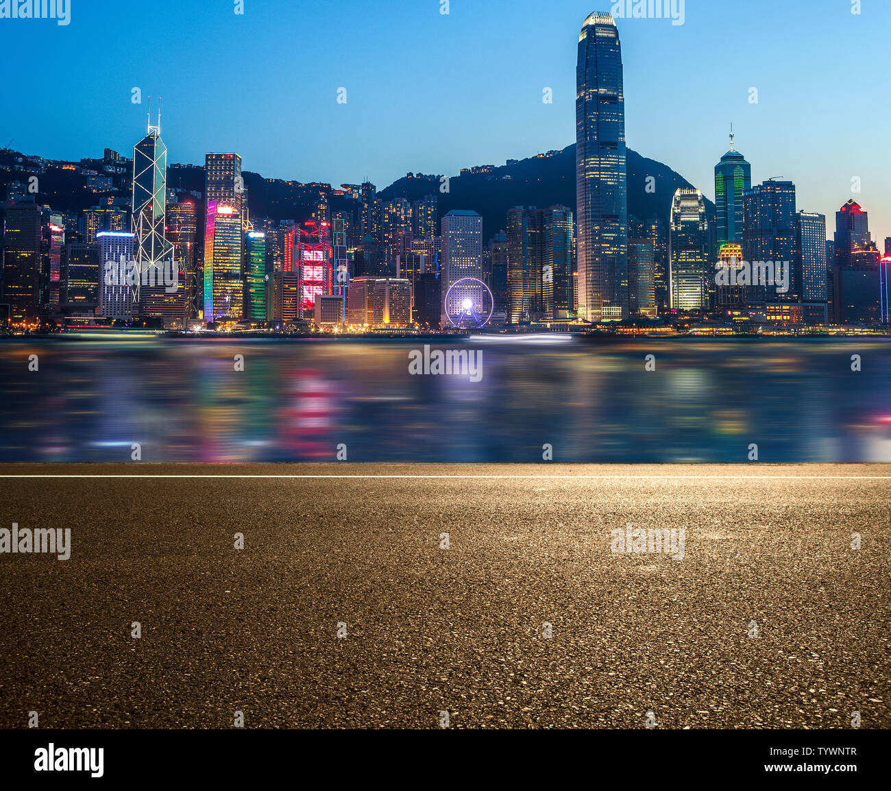 City night view and road surface Stock Photo - Alamy