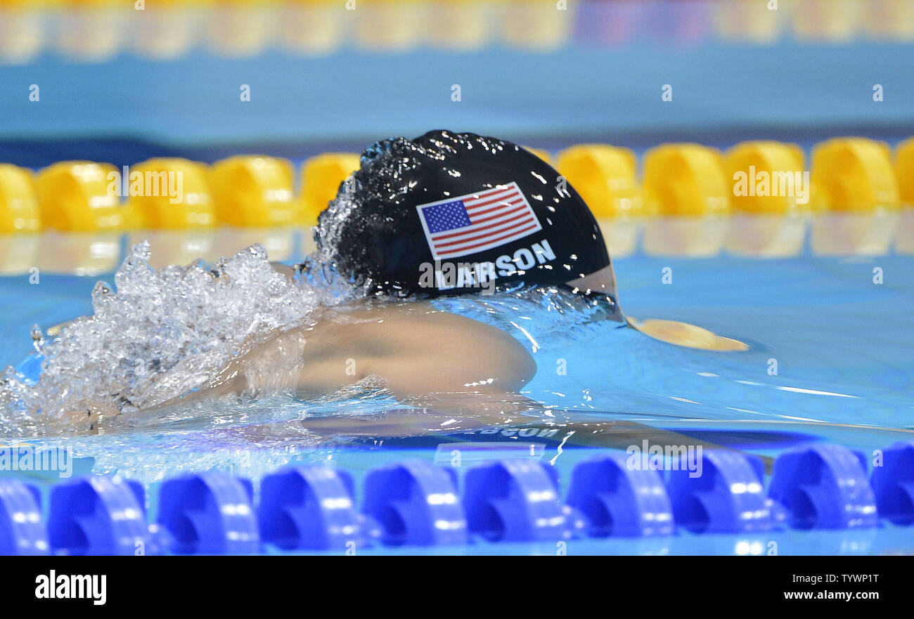 Breeja Larson of the United States swims in the Women's 100M ...