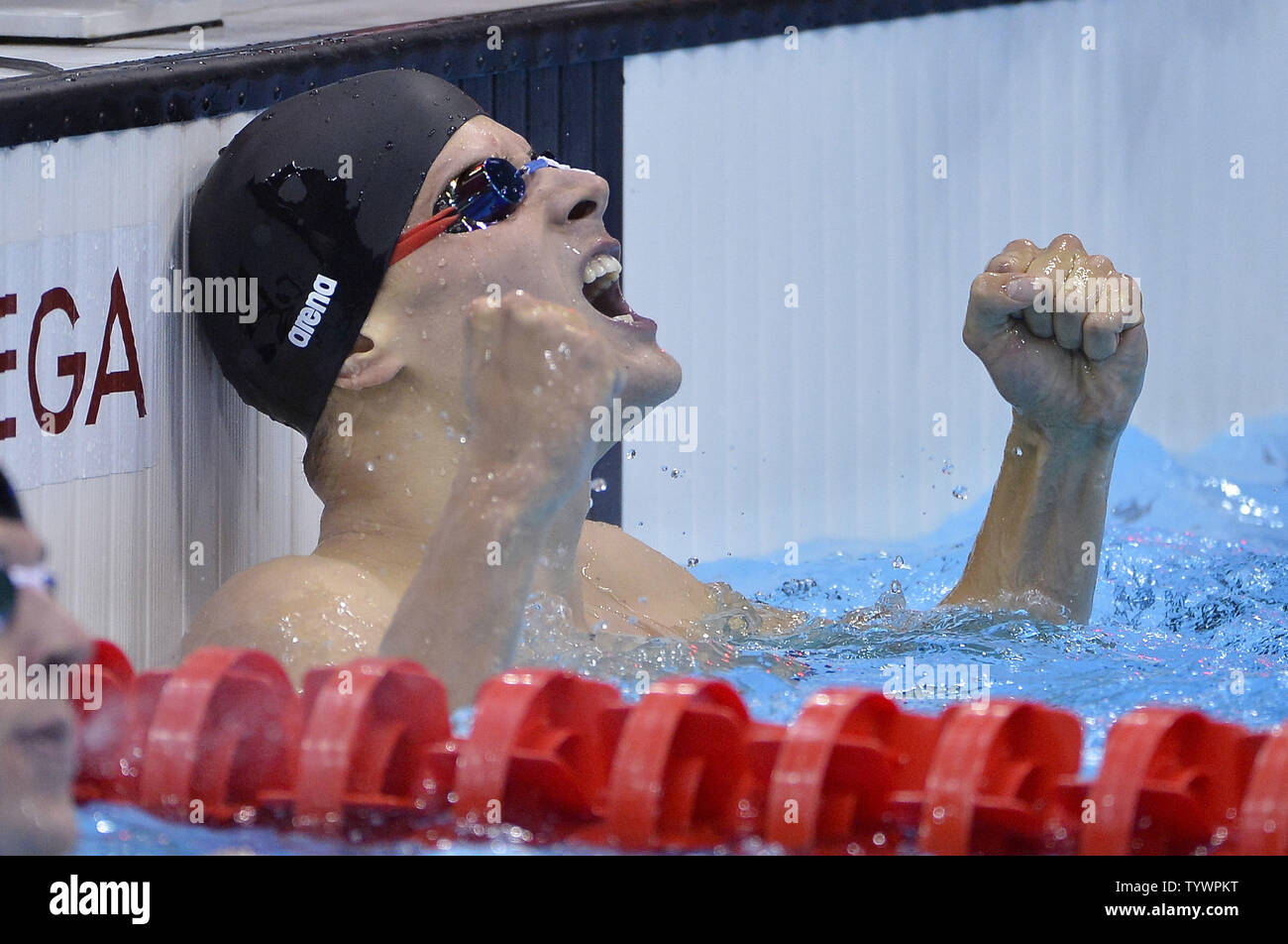 Daniel Gyurta of Hungary reacts after winning a Gold Medal in the Men's ...