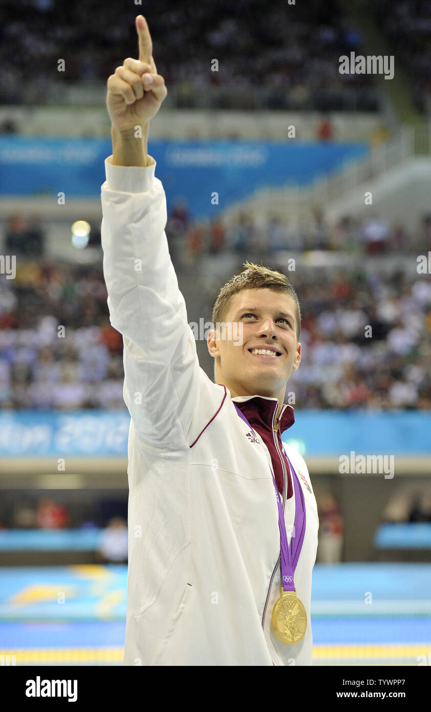 Daniel Gyurta of Hungary celebrates his Gold Medal win in the Men's ...