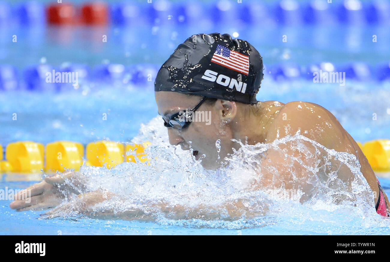 swims in the Women's 200M Breaststroke Final at the London 2012 Summer ...