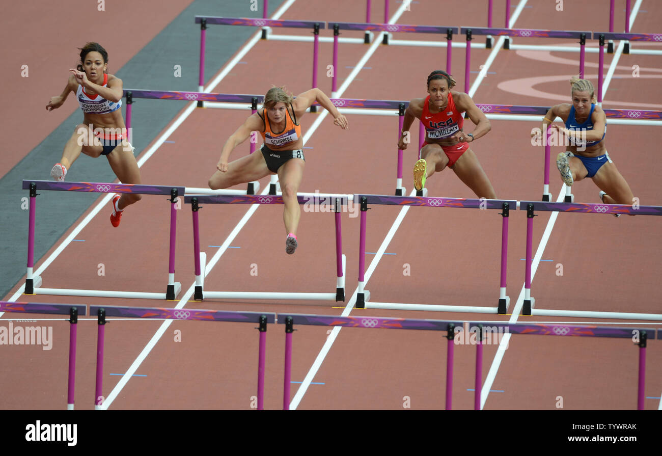 (L-R) Katarina Johnson-Thompson of tGreat Britain, Dafne Schippers of ...