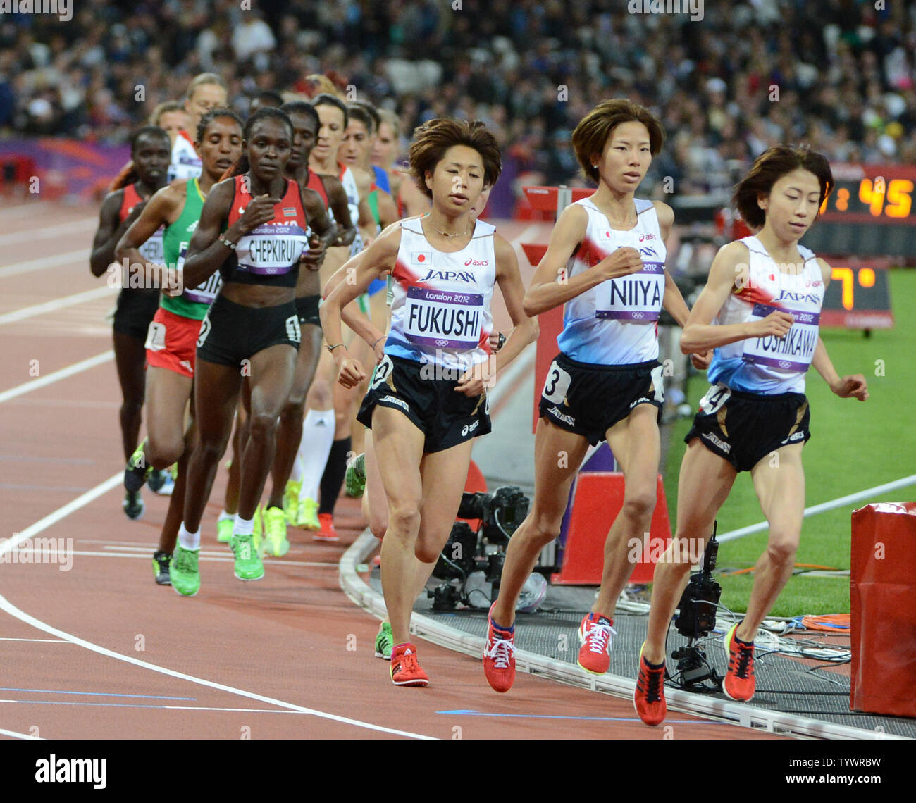 Japanese women run one, two, three early in the Women's 10,000M in the ...