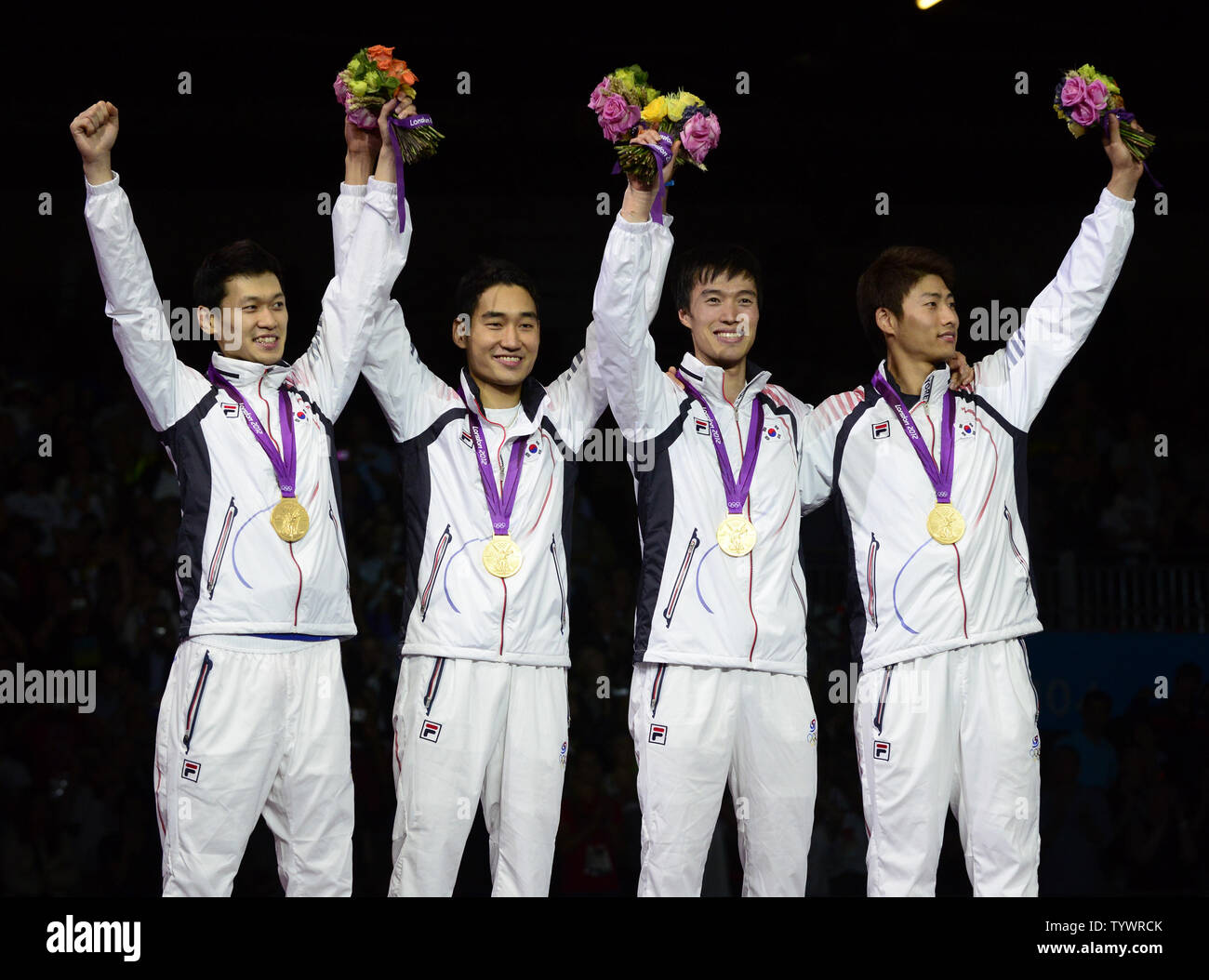 Bongil Gu, Junghwan Kim, Eunseok Oh, and Woo Young Won, who are members ...