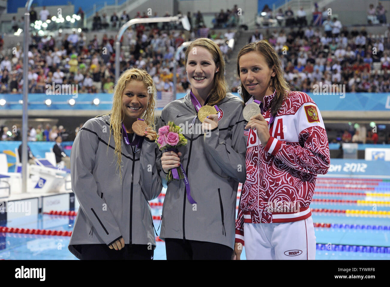 Bronze Medalist Elizabeth Beisel of the United States (L-R) Gold ...