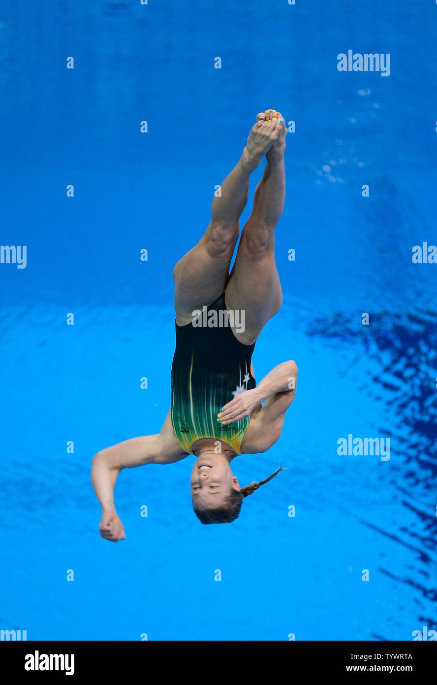 Sharleen Stratton of Australia competes in the Women's 3M Springboard ...