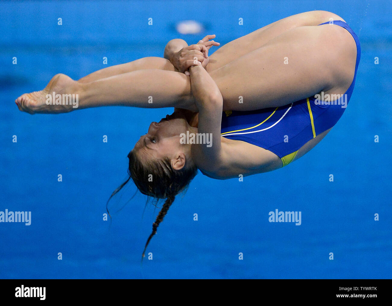 Anna Lindberg of Sweden competes in the Women's 3M Springboard ...