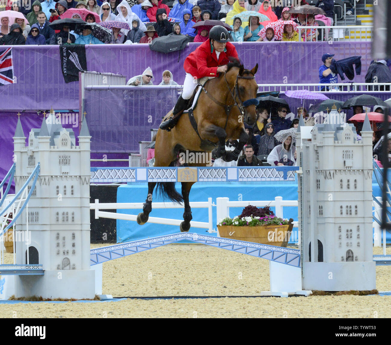 Federico Fernandez of Mexico, riding Victoria, competes in the ...