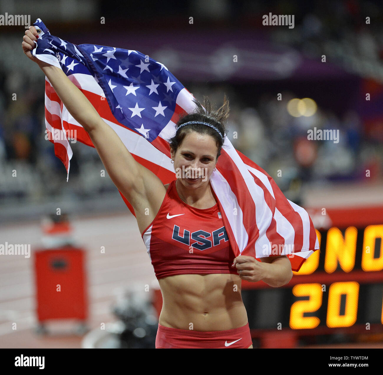 Gold Medalist Jennifer Suhr of the United States celebrates after ...