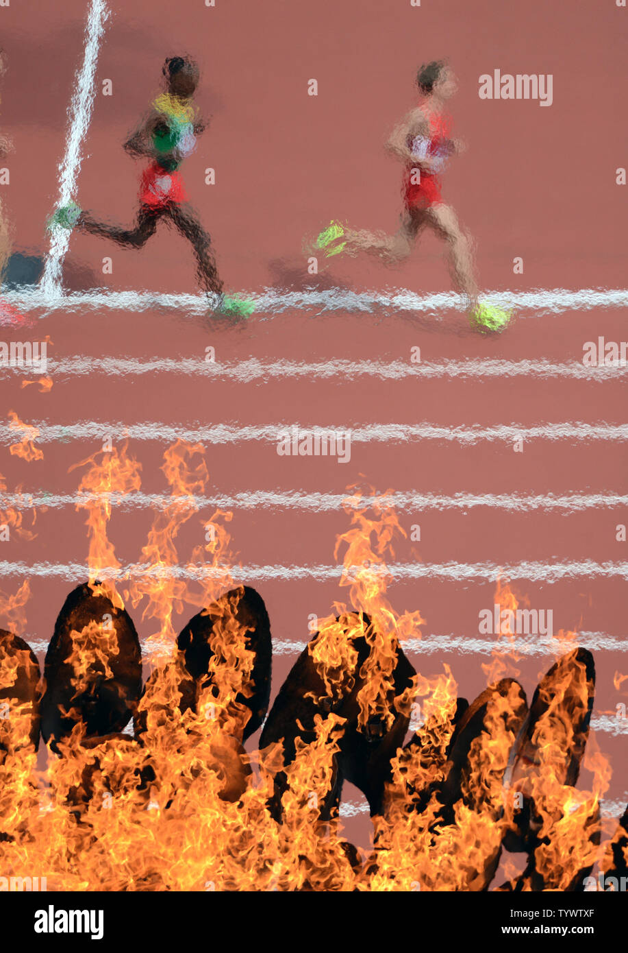 Olympic 5000m run hi-res stock photography and images - Alamy