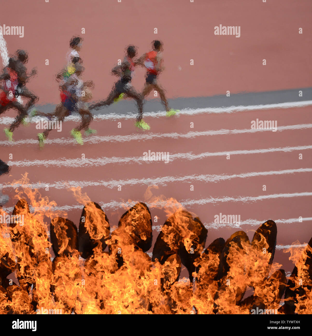 Olympic 5000m run hi-res stock photography and images - Alamy