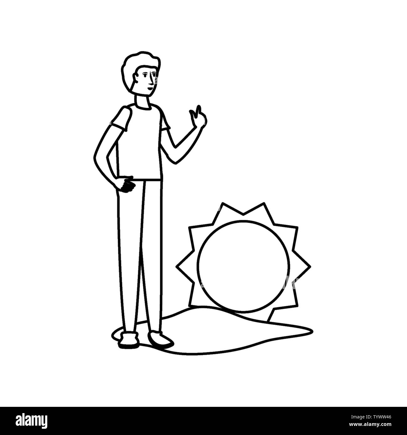 Sun and avatar man design, Abstract summer nature tropical season ...