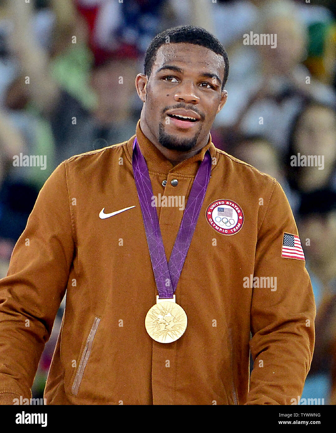 Jordan Ernest Burroughs of the United States of America wears the Gold ...