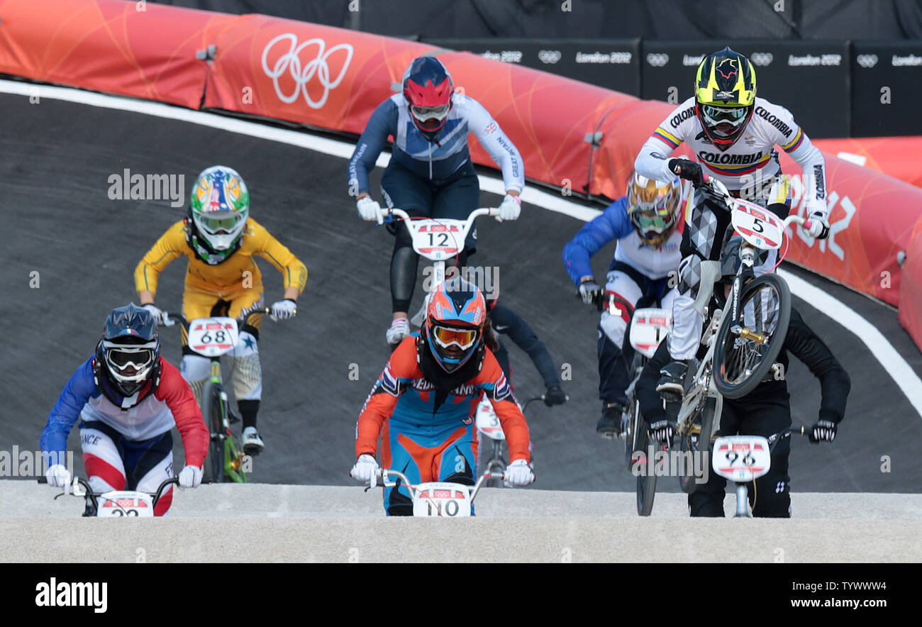 Columbia's Mariana Pajon leads the pack in the final of the Women's Bmx ...