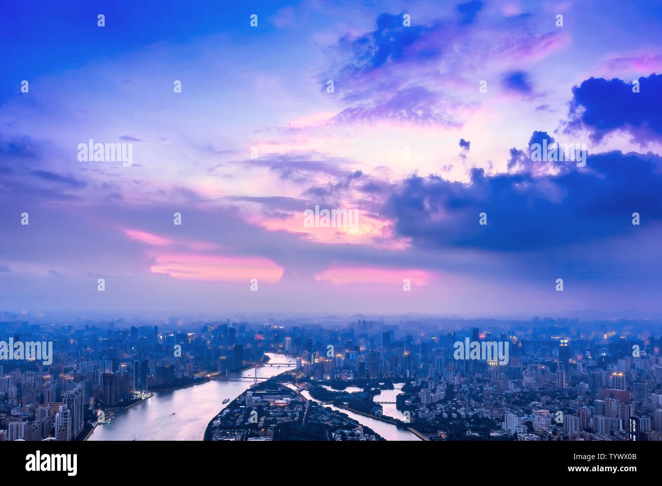 The sunset scene of Guangzhou City Stock Photo - Alamy