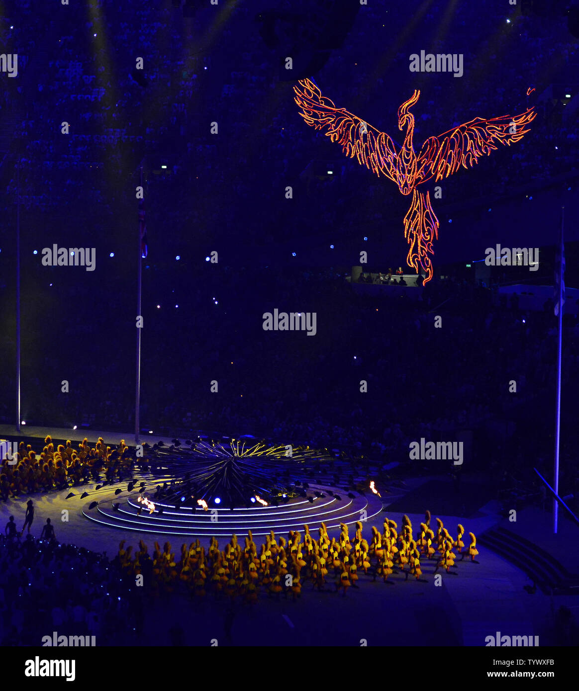 The Olympic Flame is doused at the conclusion of the Closing ceremony ...