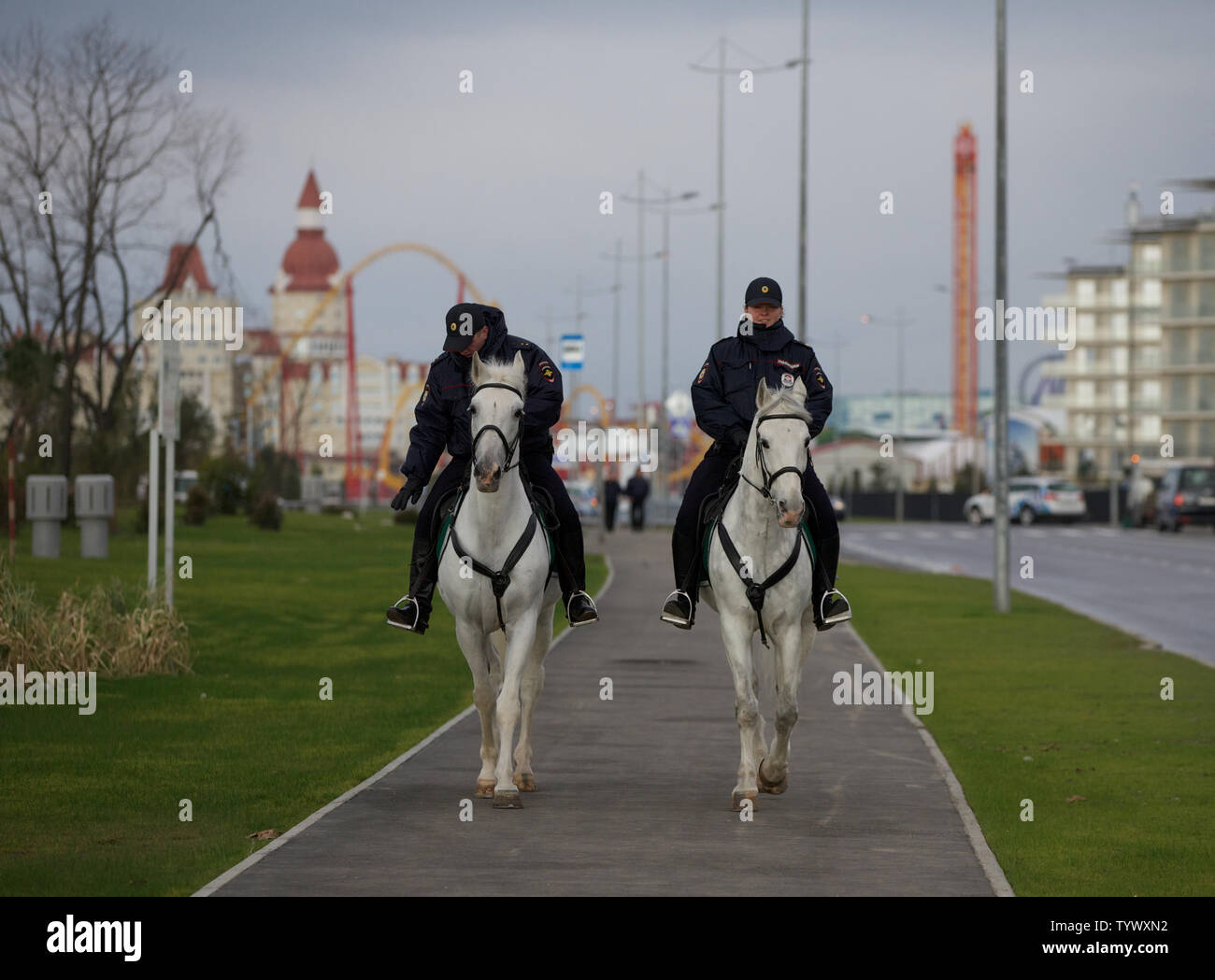 Mounted police patrol in the olympic park hi-res stock photography and ...
